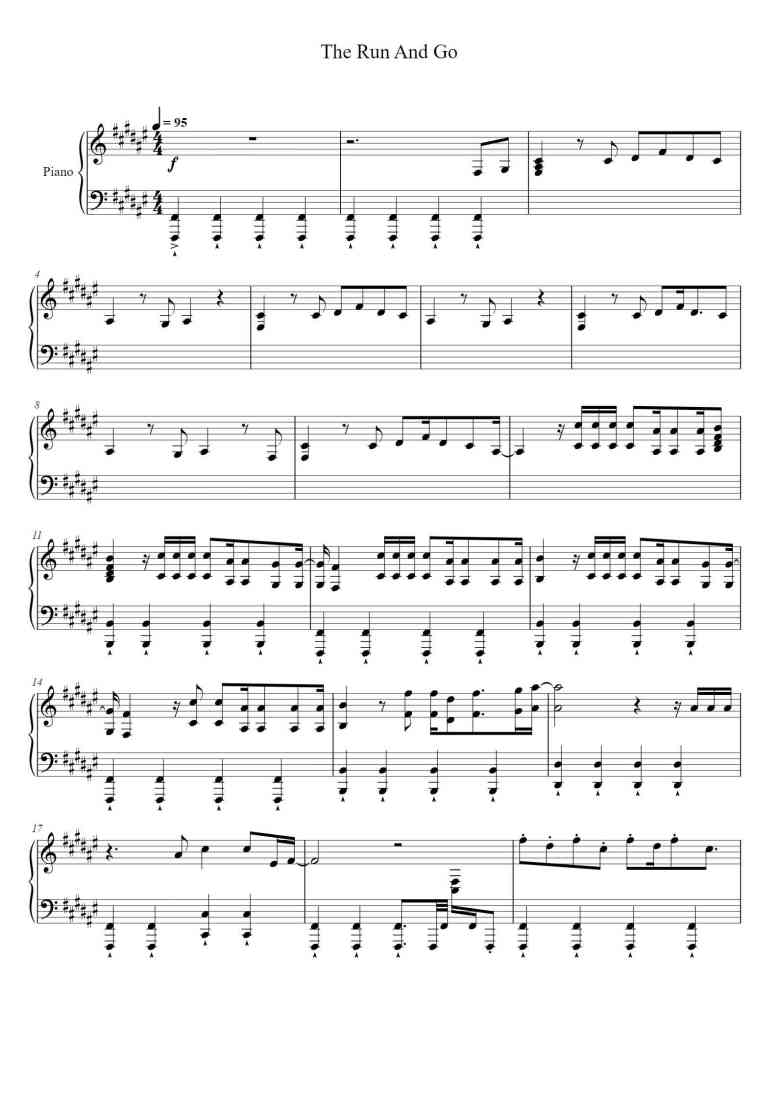 'The Run And Go' - Piano Sheet Music By Auwolf | TOPiano