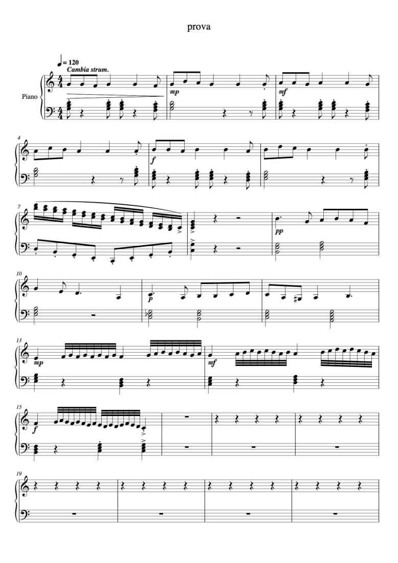 'prova' - Piano Sheet Music By xxx | TOPiano