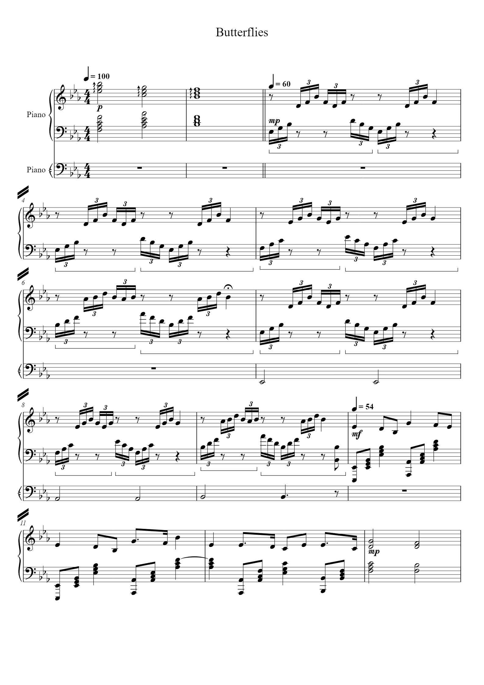 'Butterflies' - Piano Sheet Music By Ryder Harnett | TOPiano