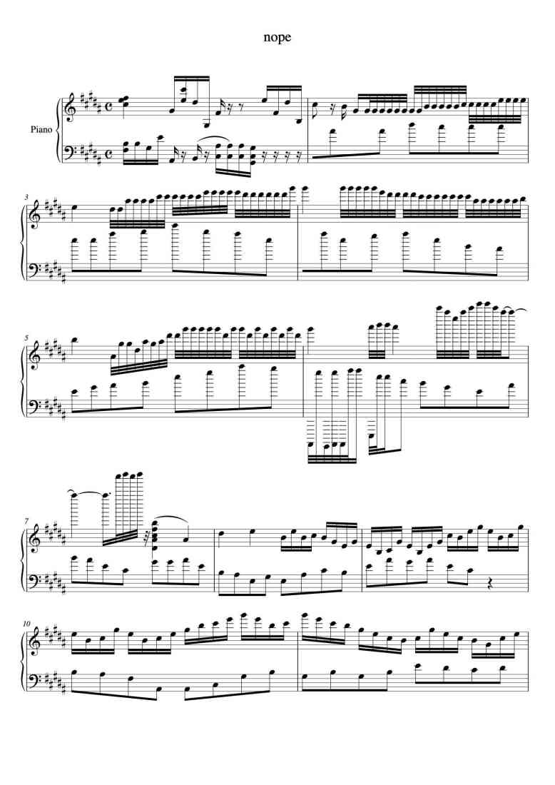 'nope' - Piano Sheet Music By Busibyl | TOPiano