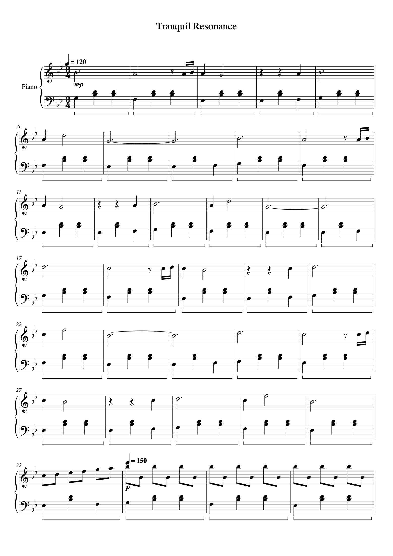 'Tranquil Resonance' - Piano Sheet Music By Juul Elizabeth Bralts | TOPiano