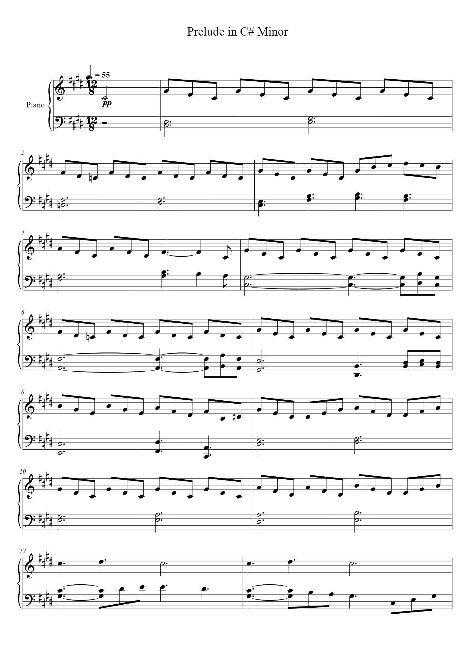 'Prelude in C# Minor' - Piano Sheet Music By Litine Joumiles | TOPiano