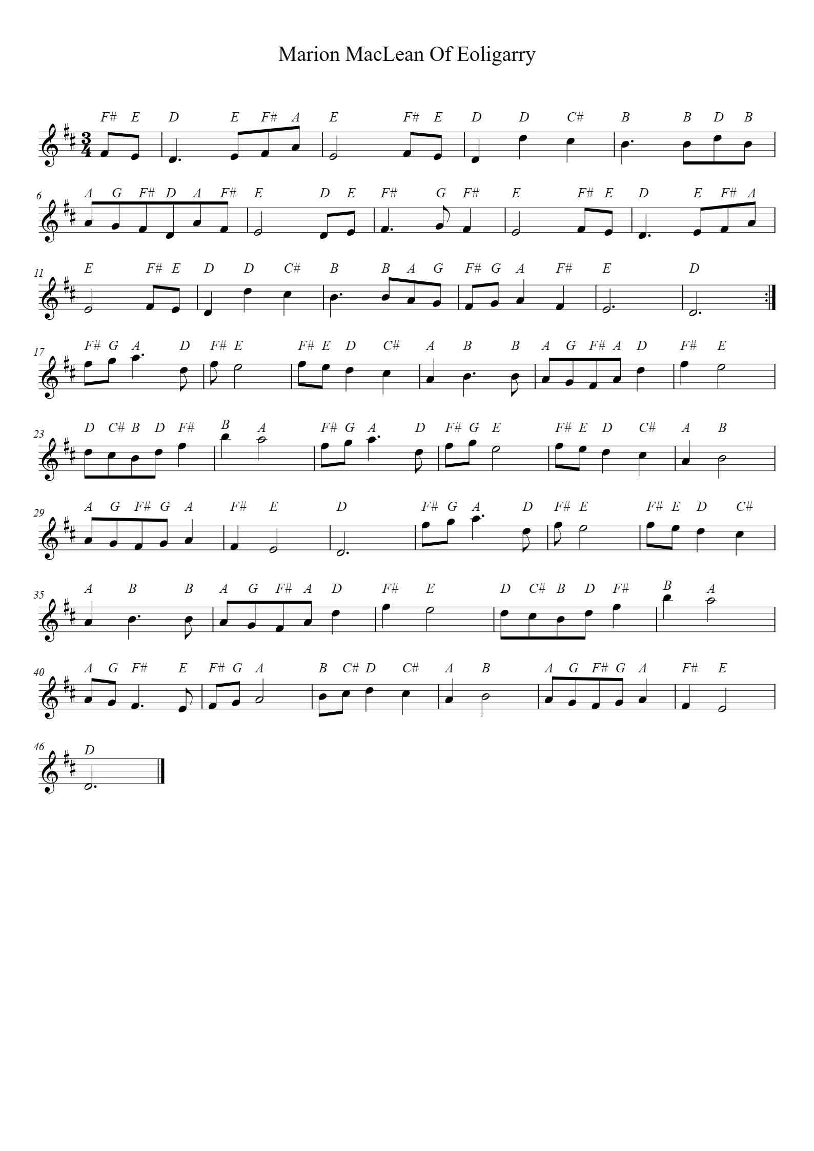 'Marion MacLean Of Eoligarry' - Piano Sheet Music By Misc tunes | TOPiano