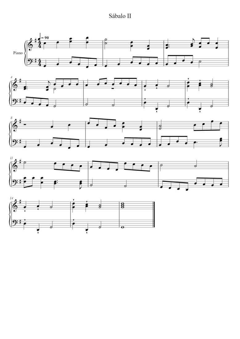 'Sábalo II' - Piano Sheet Music By Imanol Dodera | TOPiano