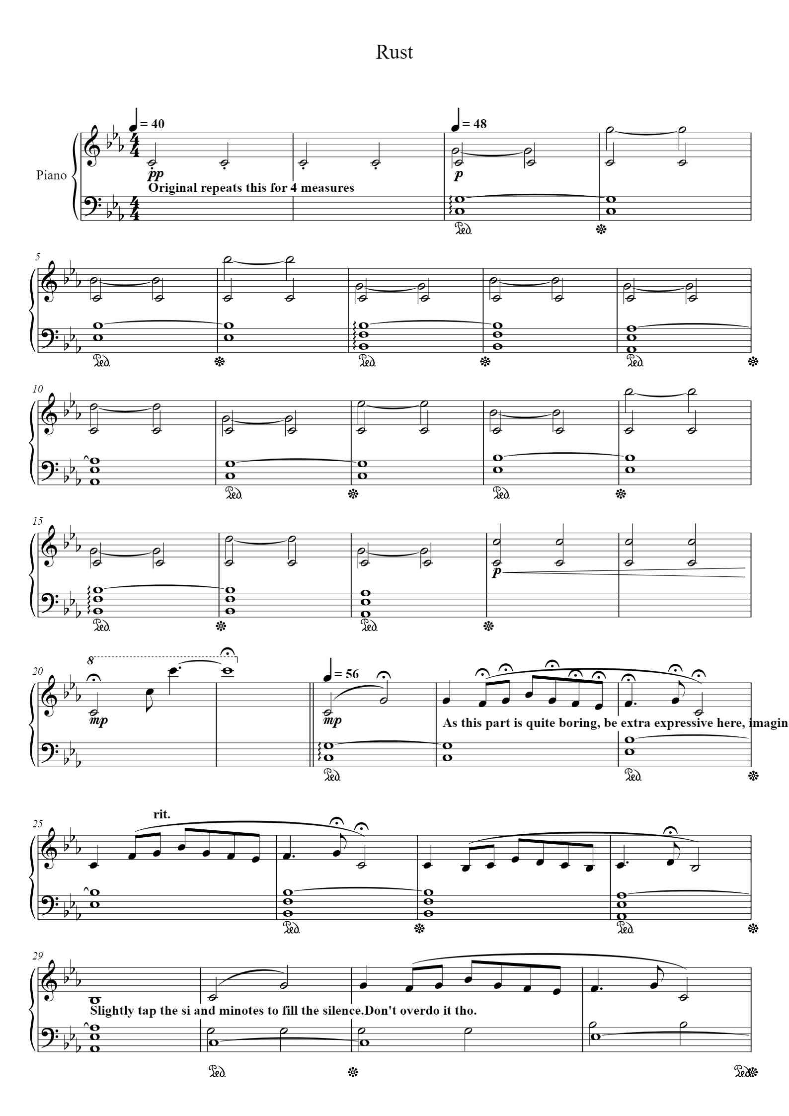 'Rust 紫罗兰永恒花园' - Piano Sheet Music By Evan Call | TOPiano