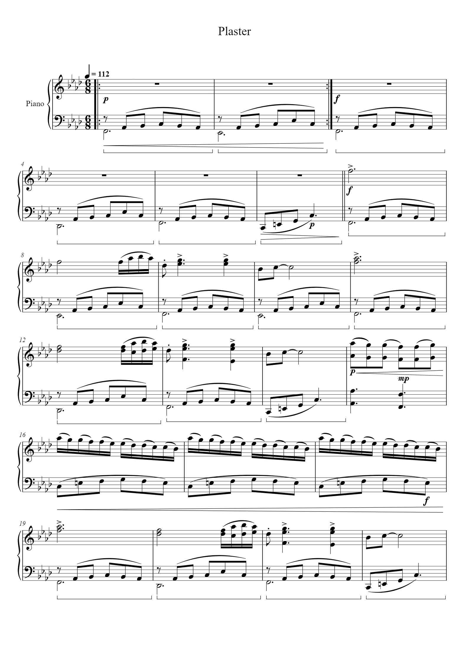 'Plaster' - Piano Sheet Music By xxx | TOPiano