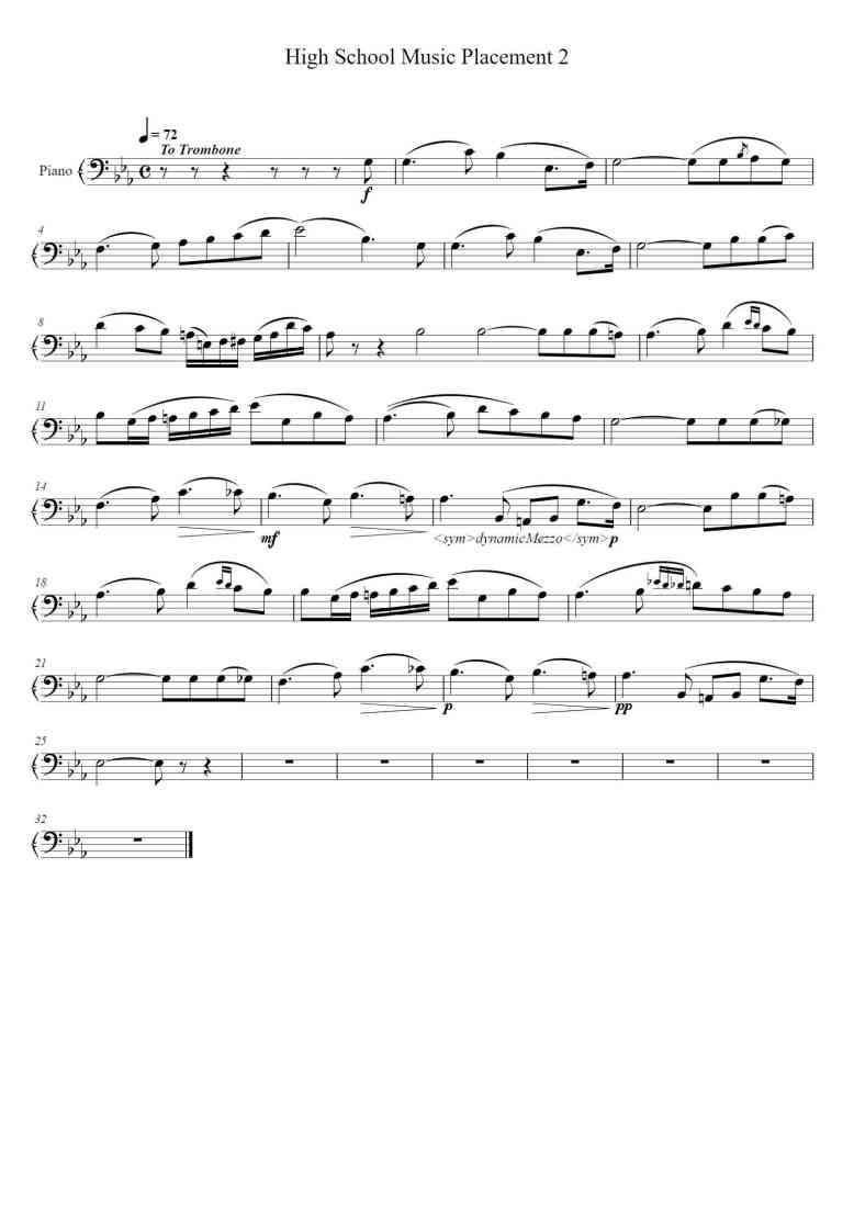 High School Music Placement 2钢琴谱 - - free piano sheet music - PiaNoproblem
