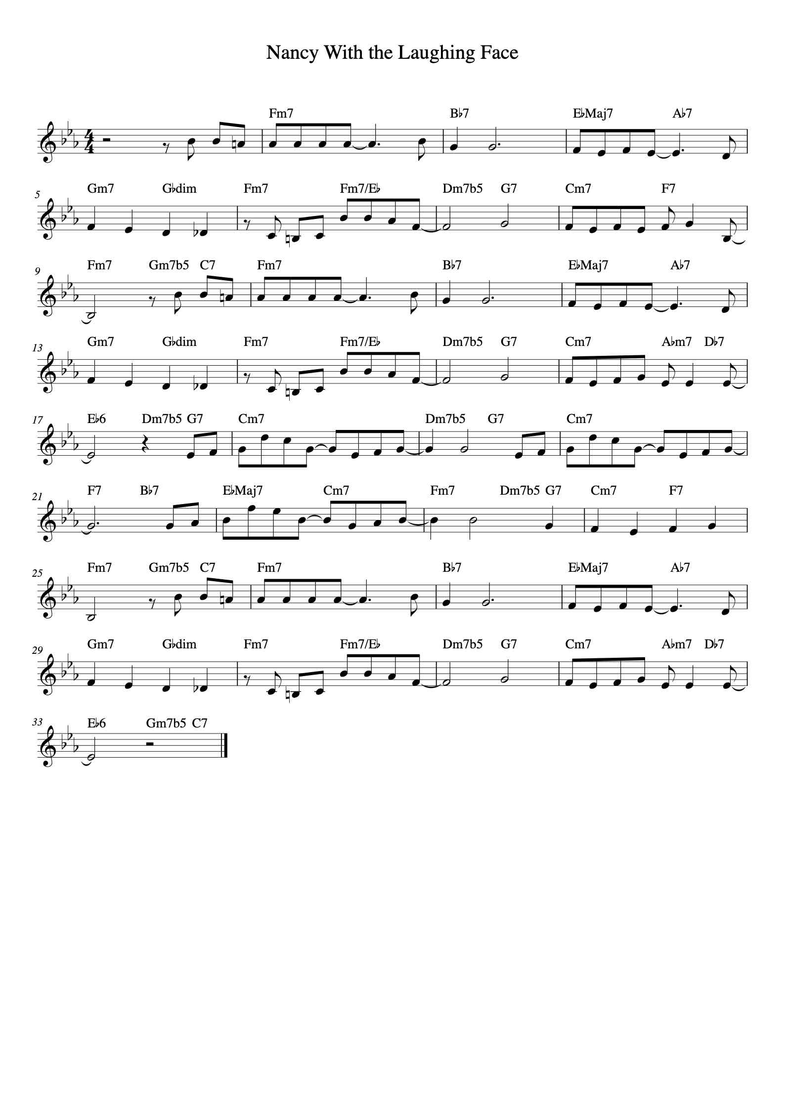 'Nancy With the Laughing Face' - Piano Sheet Music By Phil Silvers ...