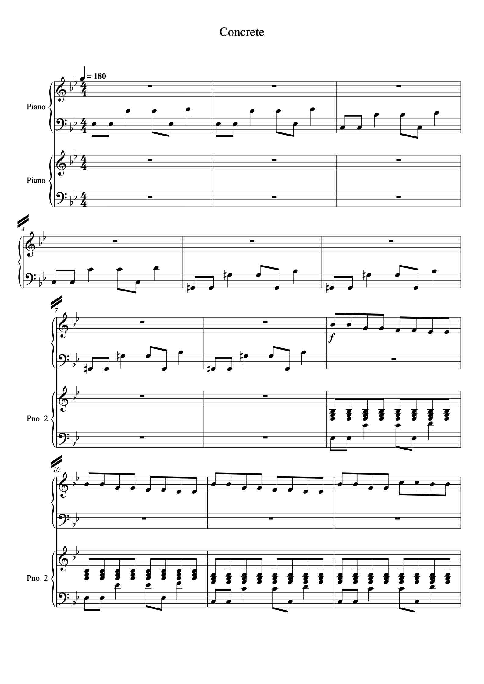 'Concrete' - Piano Sheet Music By Original by Lovejoy Arrangement by ...