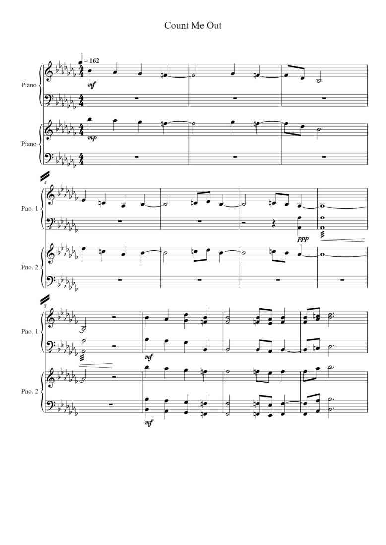 'Count Me Out' - Piano Sheet Music By Kendrick Lamar | TOPiano