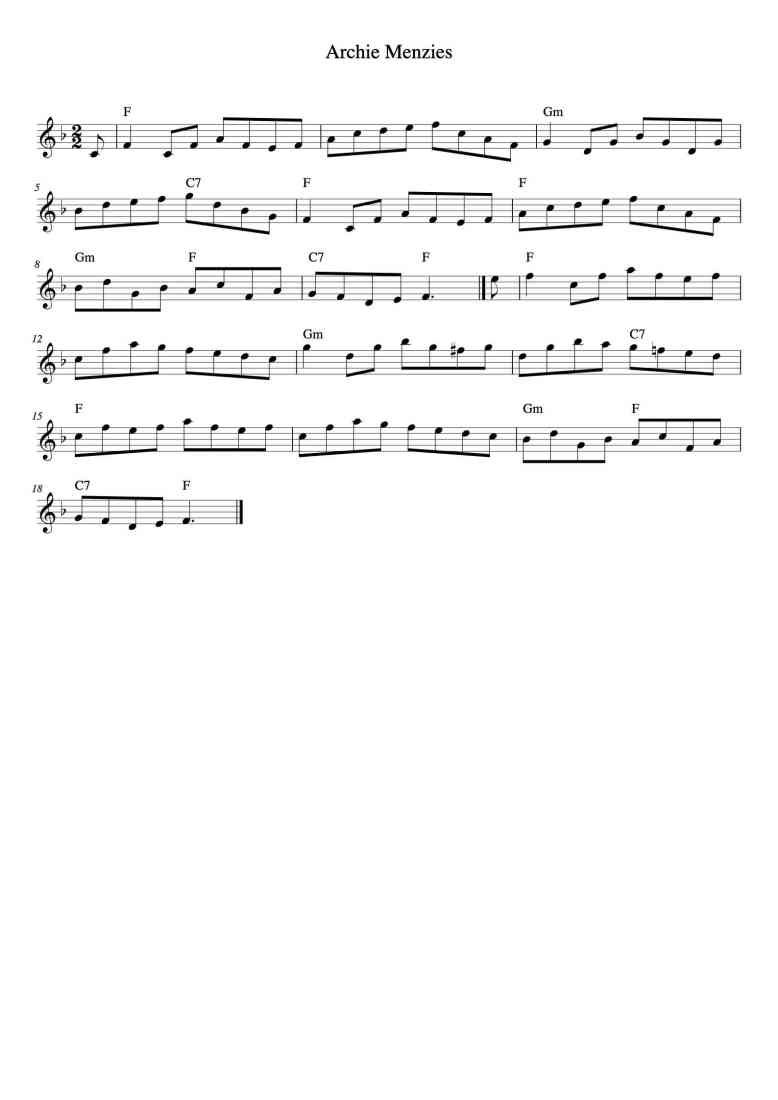 'Archie Menzies' - Piano Sheet Music By xxx | TOPiano