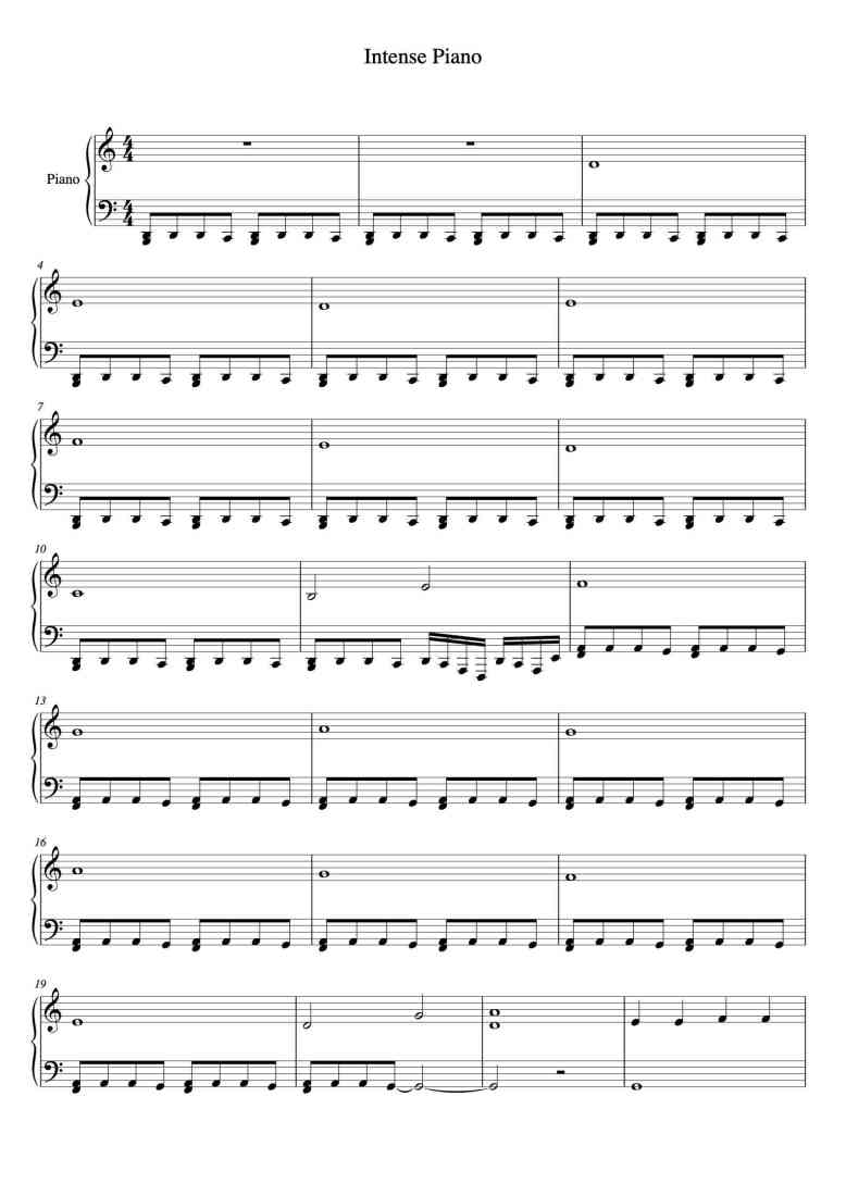 'Intense Piano' - Piano Sheet Music By Tholaw Pining | TOPiano