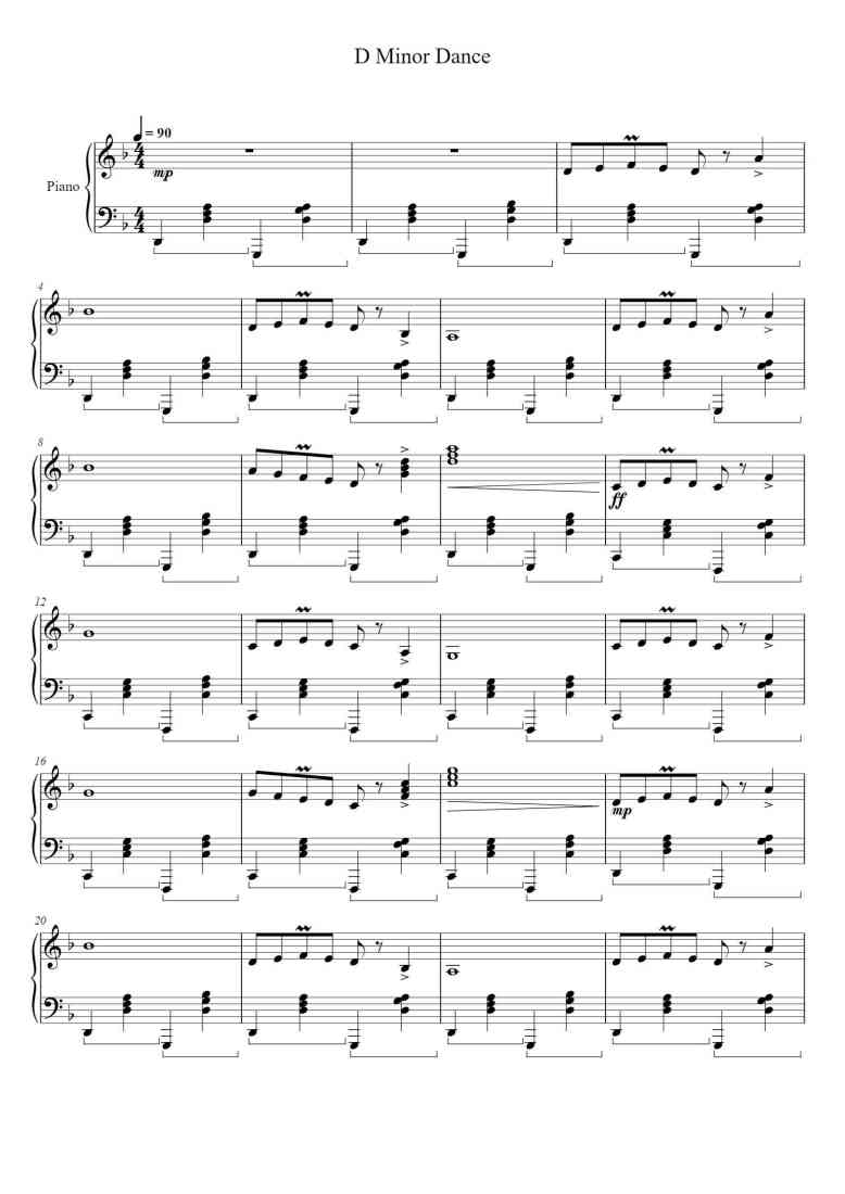 'D Minor Dance' - Piano Sheet Music By Alex Rov | TOPiano