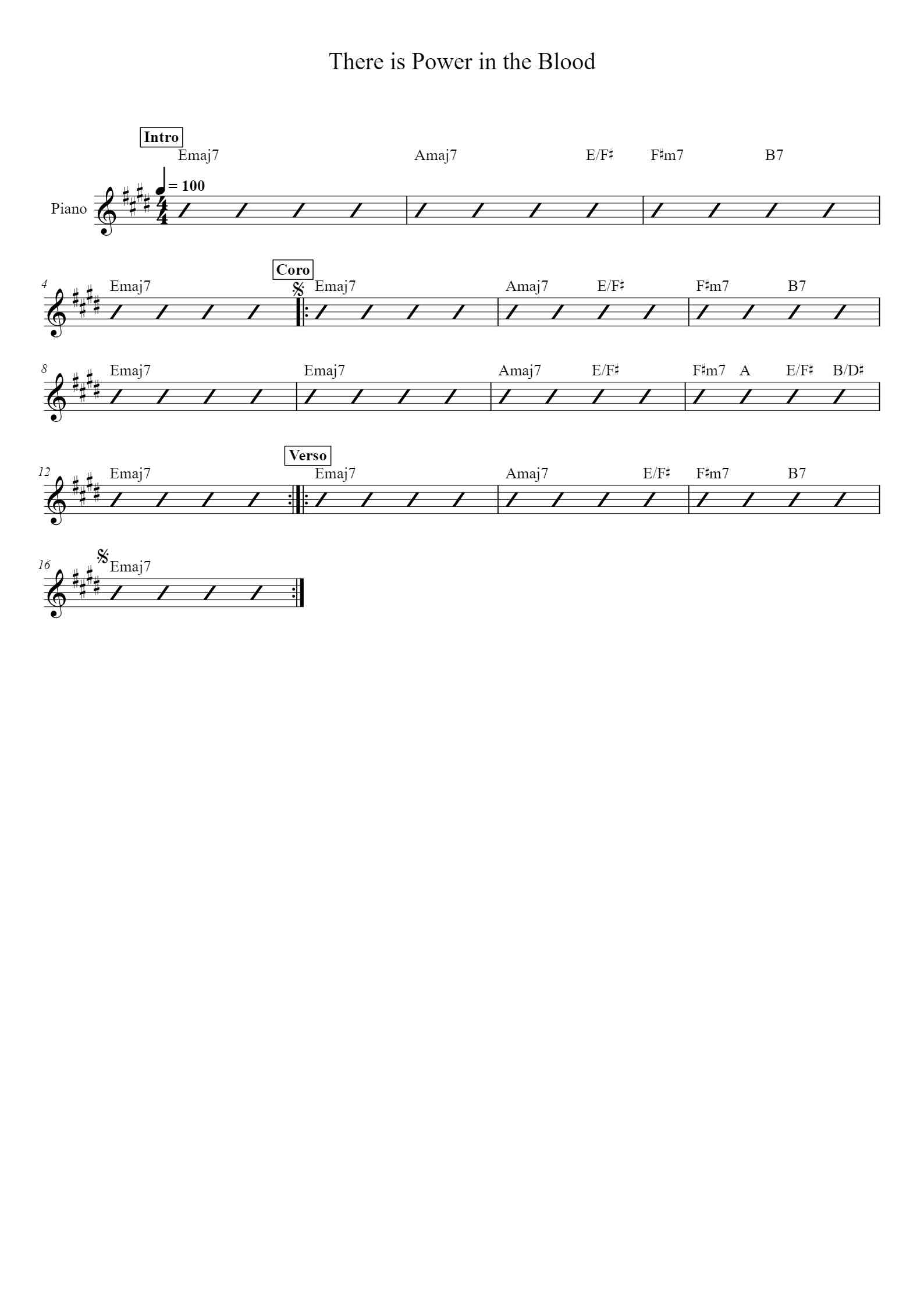 'There is Power in the Blood' - Piano Sheet Music By Lewis Edgar Jones ...