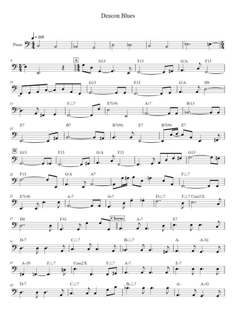 'Deacon Blues' - Piano Sheet Music By Steely Dan | TOPiano