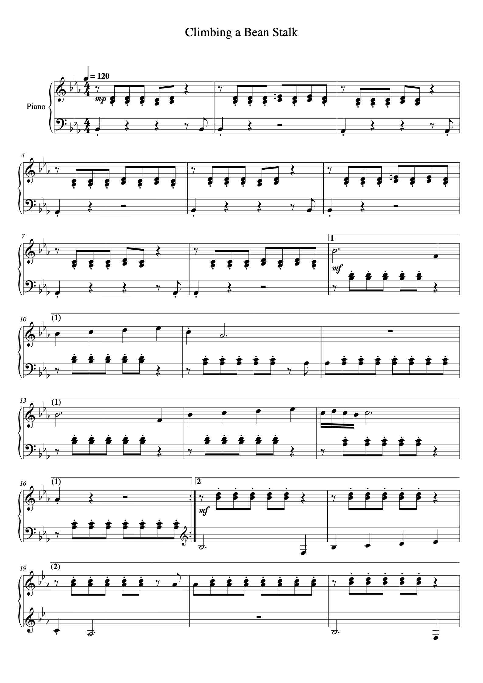 'Climbing a Bean Stalk' - Piano Sheet Music By Composer: Mitsuhiko ...