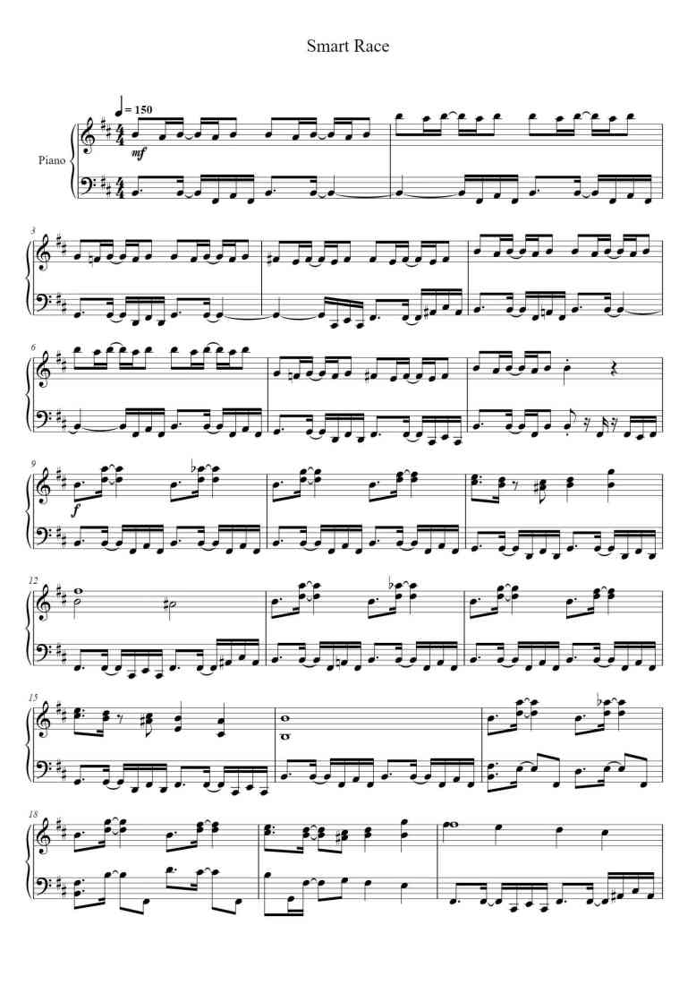 'Smart Race (DELTARUNE Chapter 2 Piano Score)' - Piano Sheet Music By ...