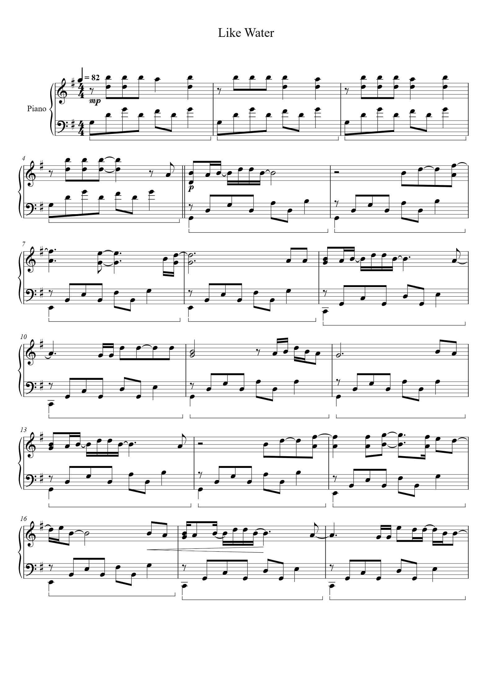 'Like Water' - Piano Sheet Music By Wendy (웬디) | TOPiano