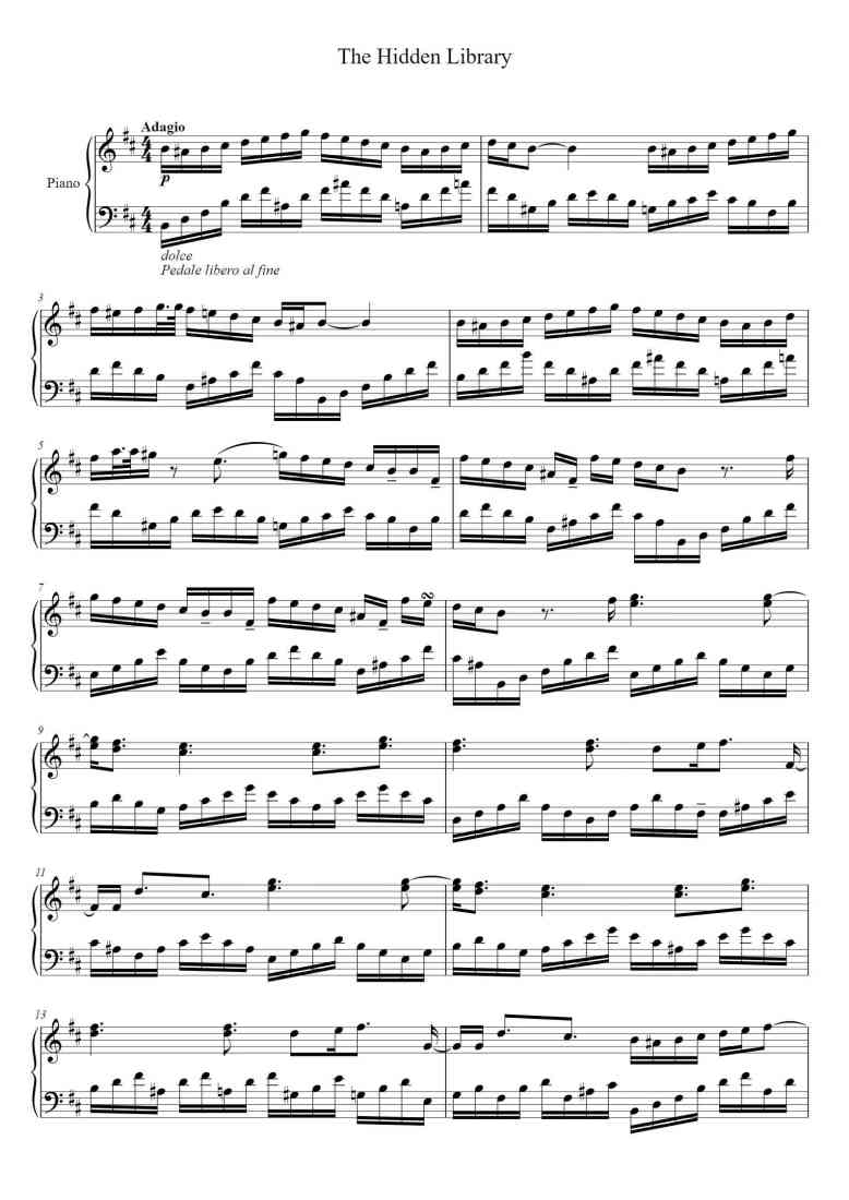 'The Hidden Library' - Piano Sheet Music By Joshua Kyan Aalampour | TOPiano