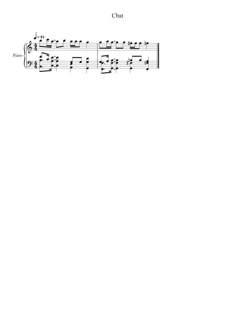 'Cbat' - Piano Sheet Music By Hudson Mohawke ARRANGED Andrew Kahler ...
