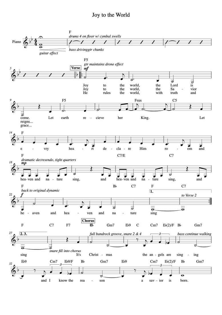 'Joy to the World' - Piano Sheet Music By Paul Baloche, Chris Tomlin ...