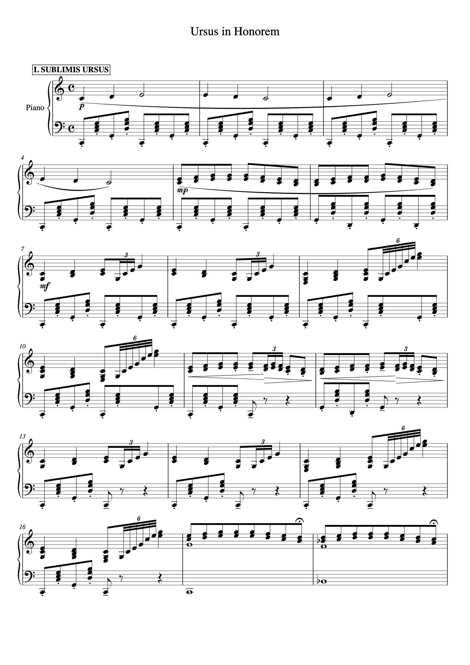 'Ursus in Honorem' - Piano Sheet Music By Yetsh | TOPiano