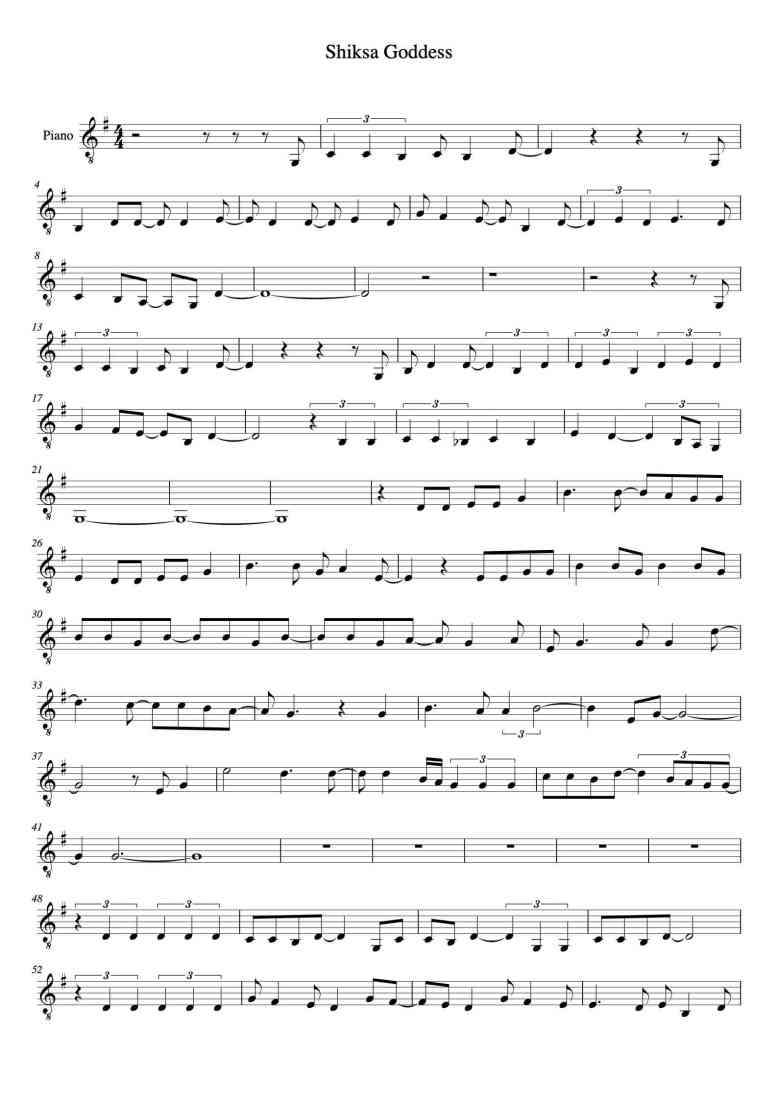 'Shiksa Goddess' - Piano Sheet Music By xxx | TOPiano
