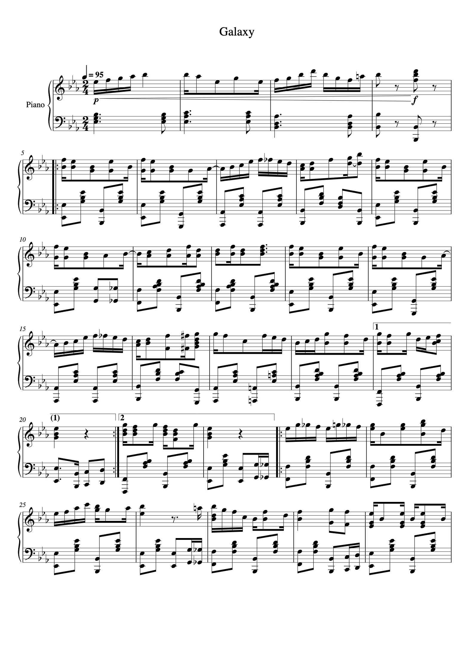 'Galaxy' - Piano Sheet Music By Dominik Kirchhof (2020) | TOPiano