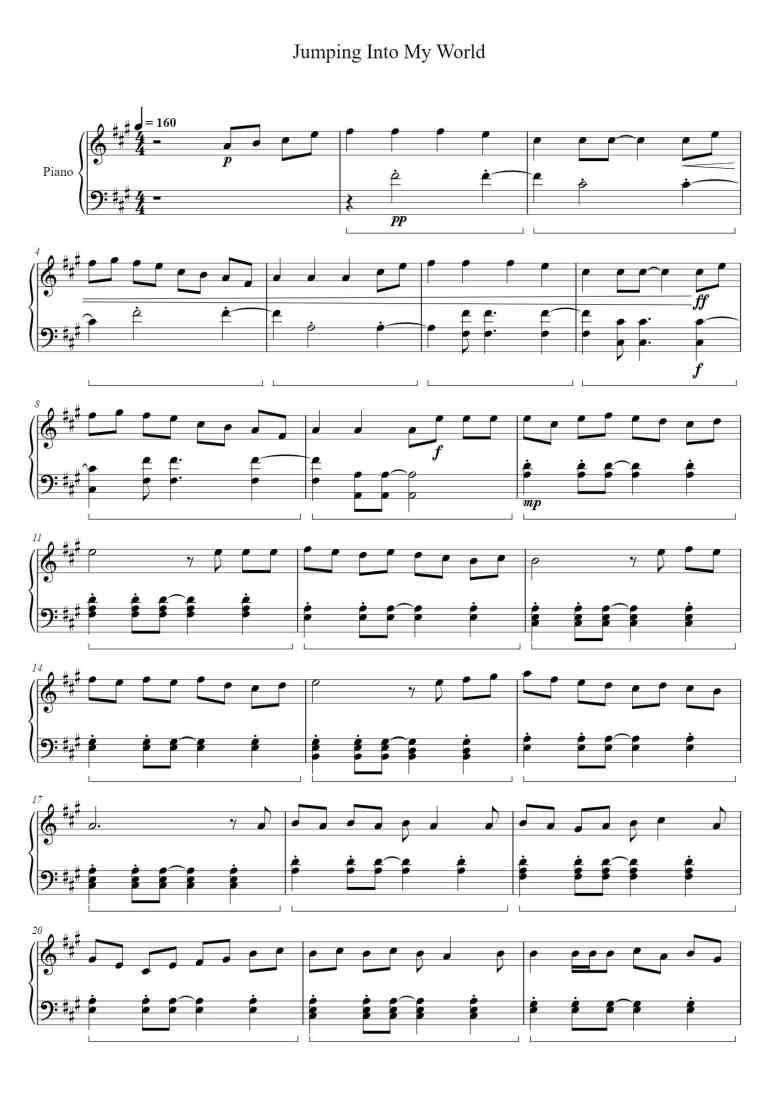 'Jumping Into My World' - Piano Sheet Music By Toddges Sibylrob | TOPiano