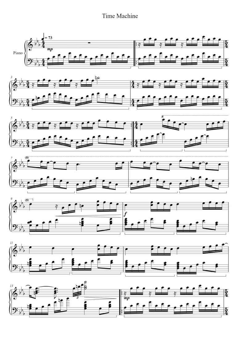 'Time Machine' - Piano Sheet Music By by ChengWei Huang | TOPiano