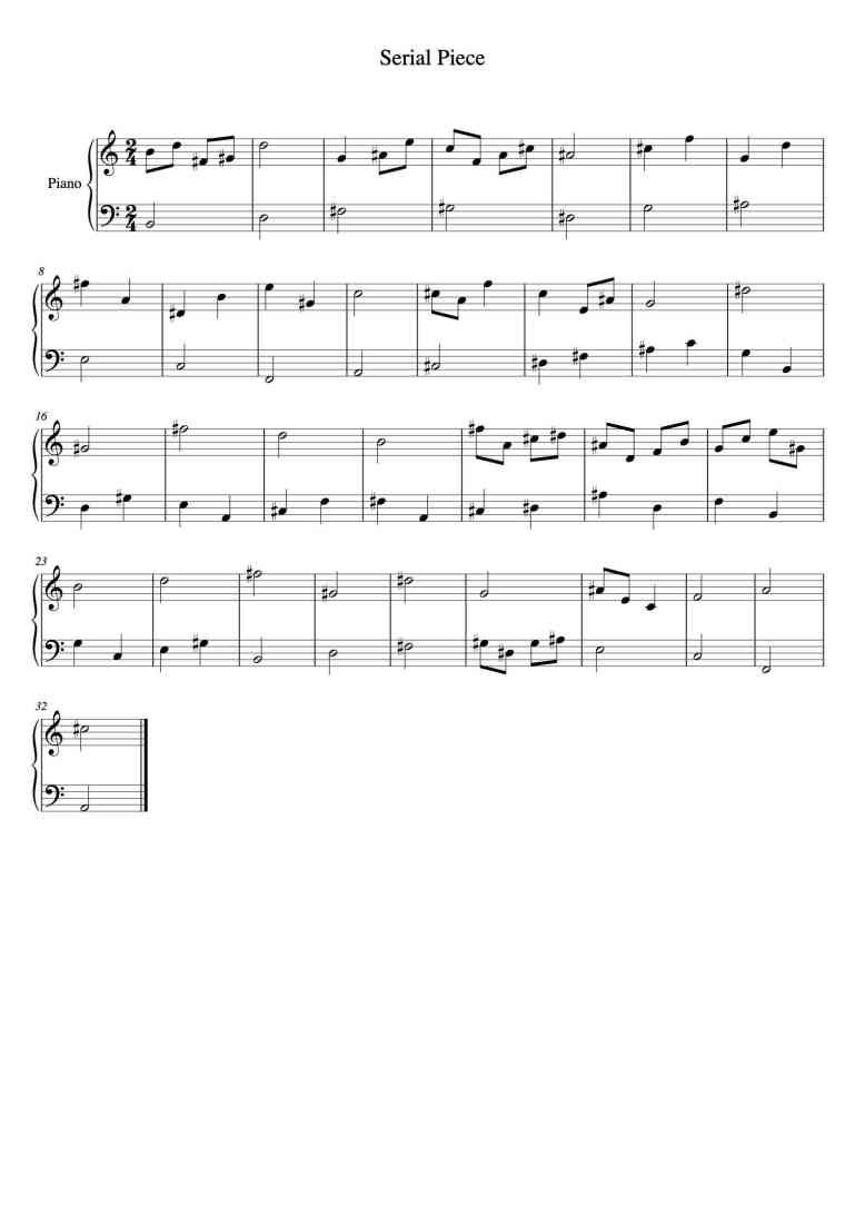 'Serial Piece' - Piano Sheet Music By Marc Dugas | TOPiano
