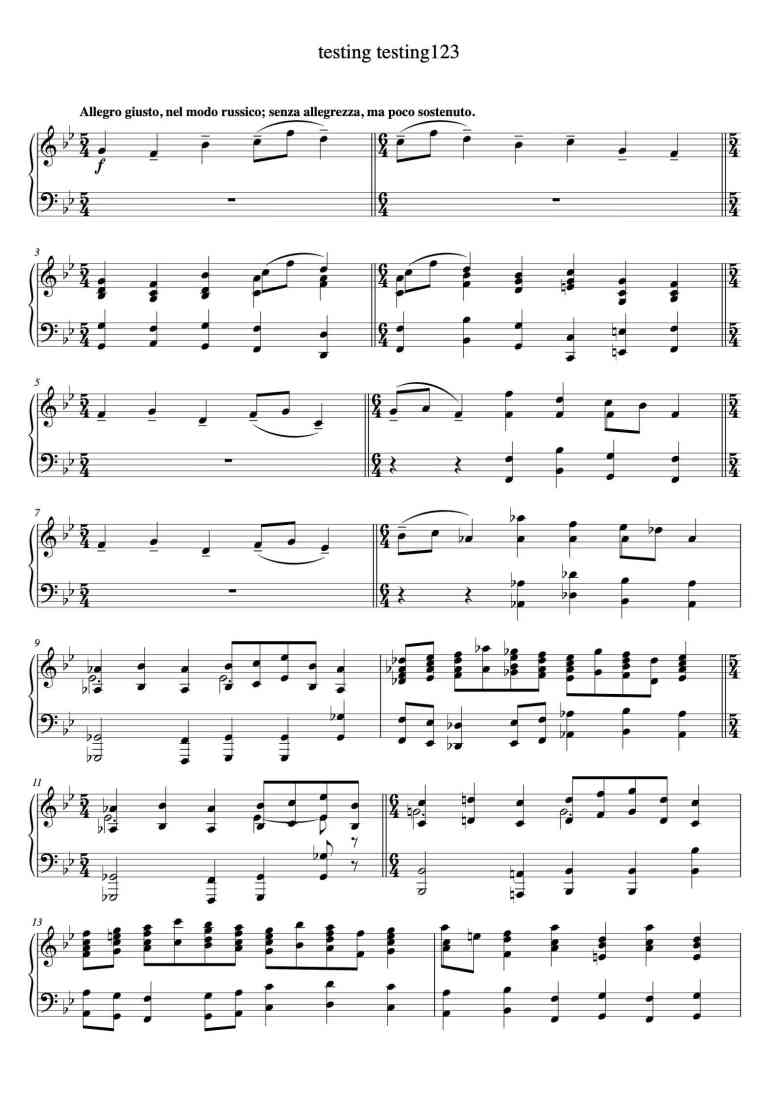 'testing testing123' - Piano Sheet Music By Modeste Moussorgsky | TOPiano