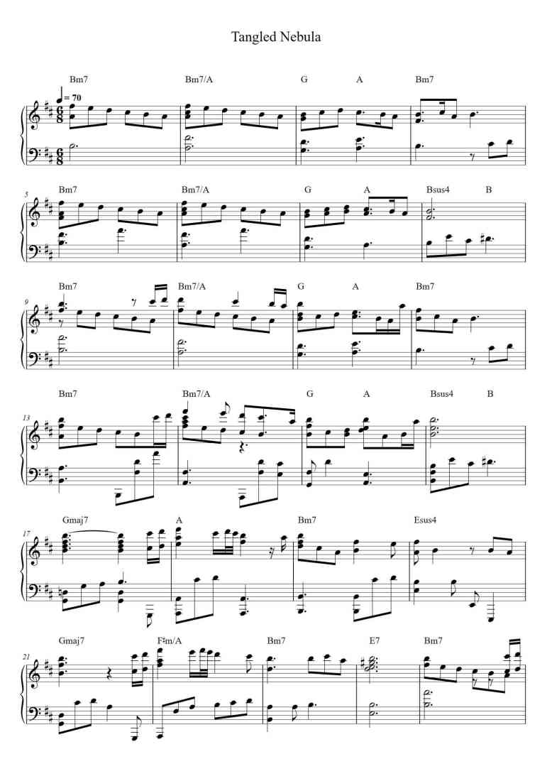 'Tangled Nebula' - Piano Sheet Music By xxx | TOPiano