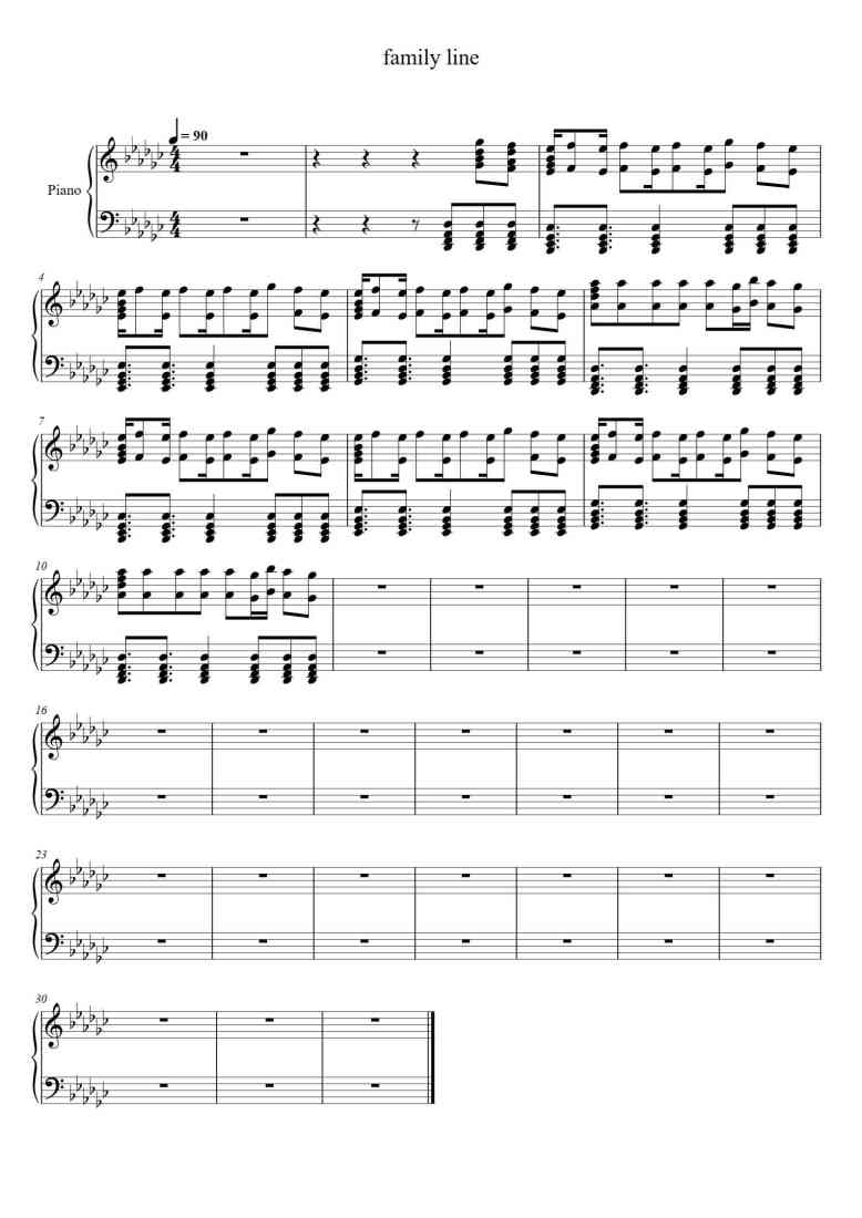 'family line' - Piano Sheet Music By Conan Gray | TOPiano
