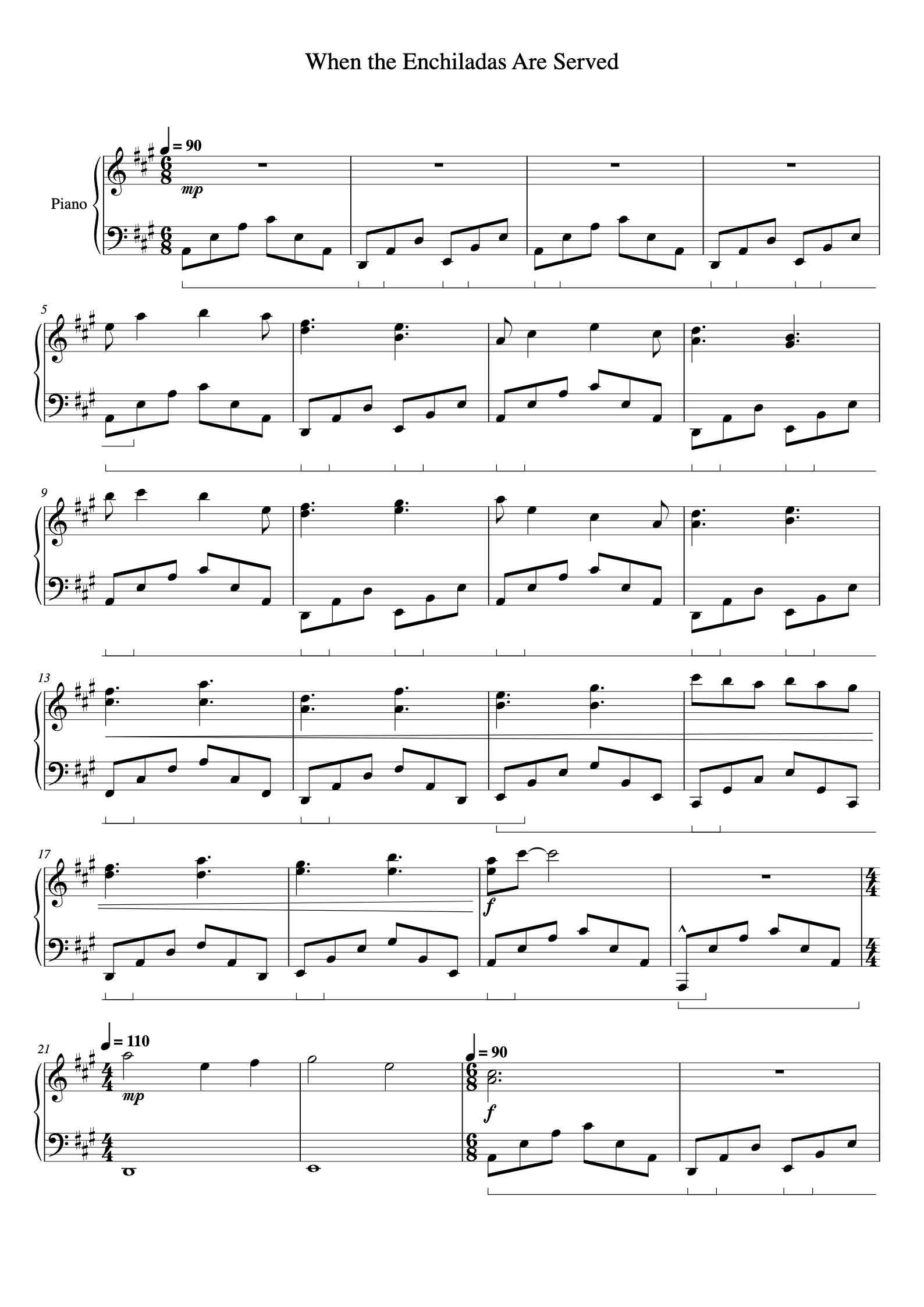 'When the Enchiladas Are Served' - Piano Sheet Music By Yeetlord [The ...