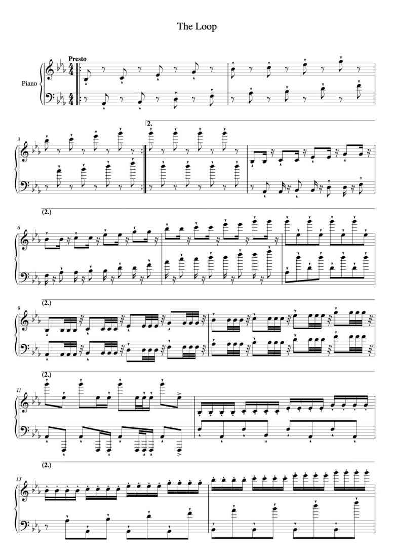 'The Loop' - Piano Sheet Music By Luca Jeitler | TOPiano