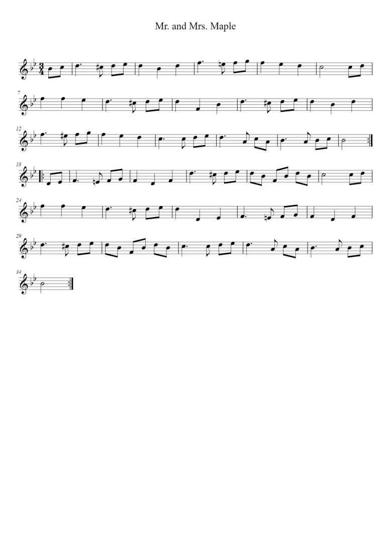 'Mr. and Mrs. Maple' - Piano Sheet Music By xxx | TOPiano