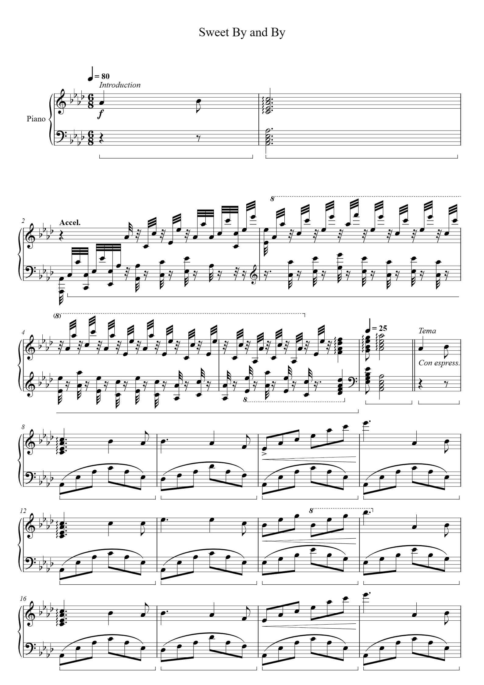 'Sweet By and By' - Piano Sheet Music By Walter C. Stier | TOPiano