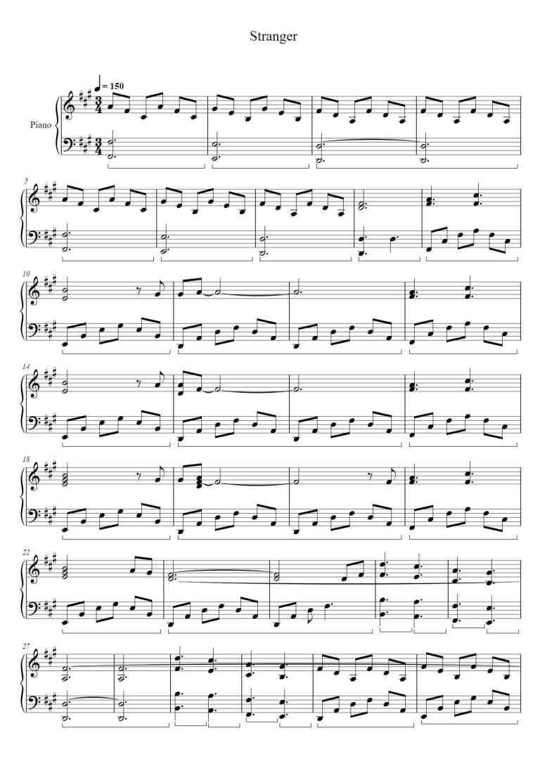 'Stranger' - Piano Sheet Music By Gillchill | TOPiano