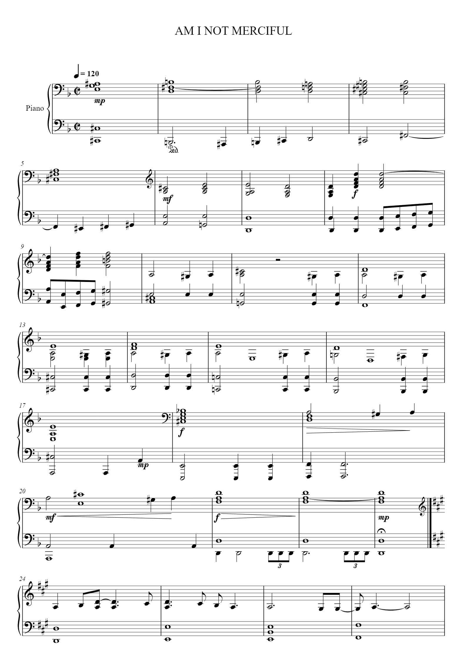 'Am I Not Merciful?' - Piano Sheet Music By xxx | TOPiano