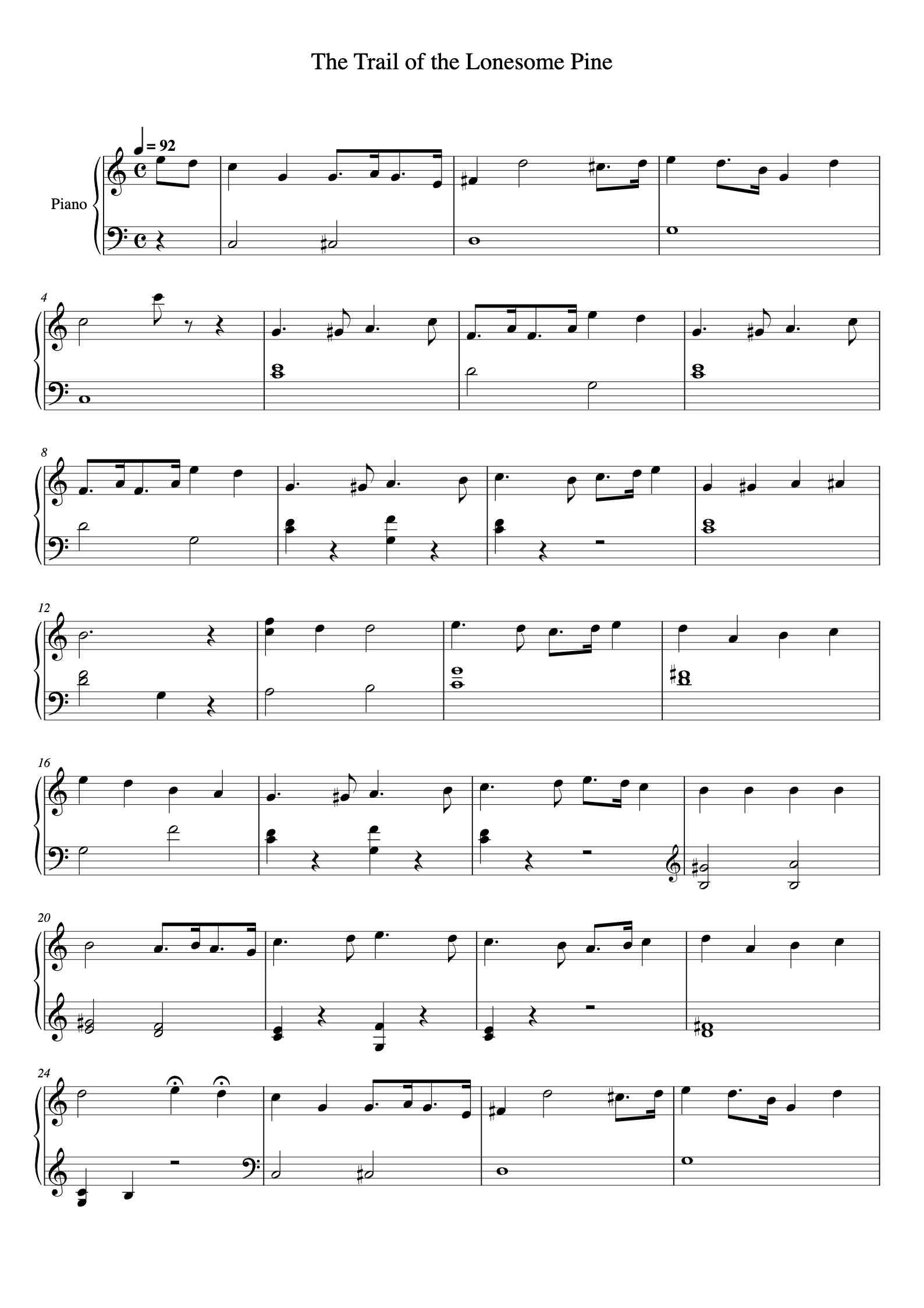 Learning Harry Carroll, Ballard MacDonald's "The Trail of the Lonesome Pine" Piano Lessons | TOPiano