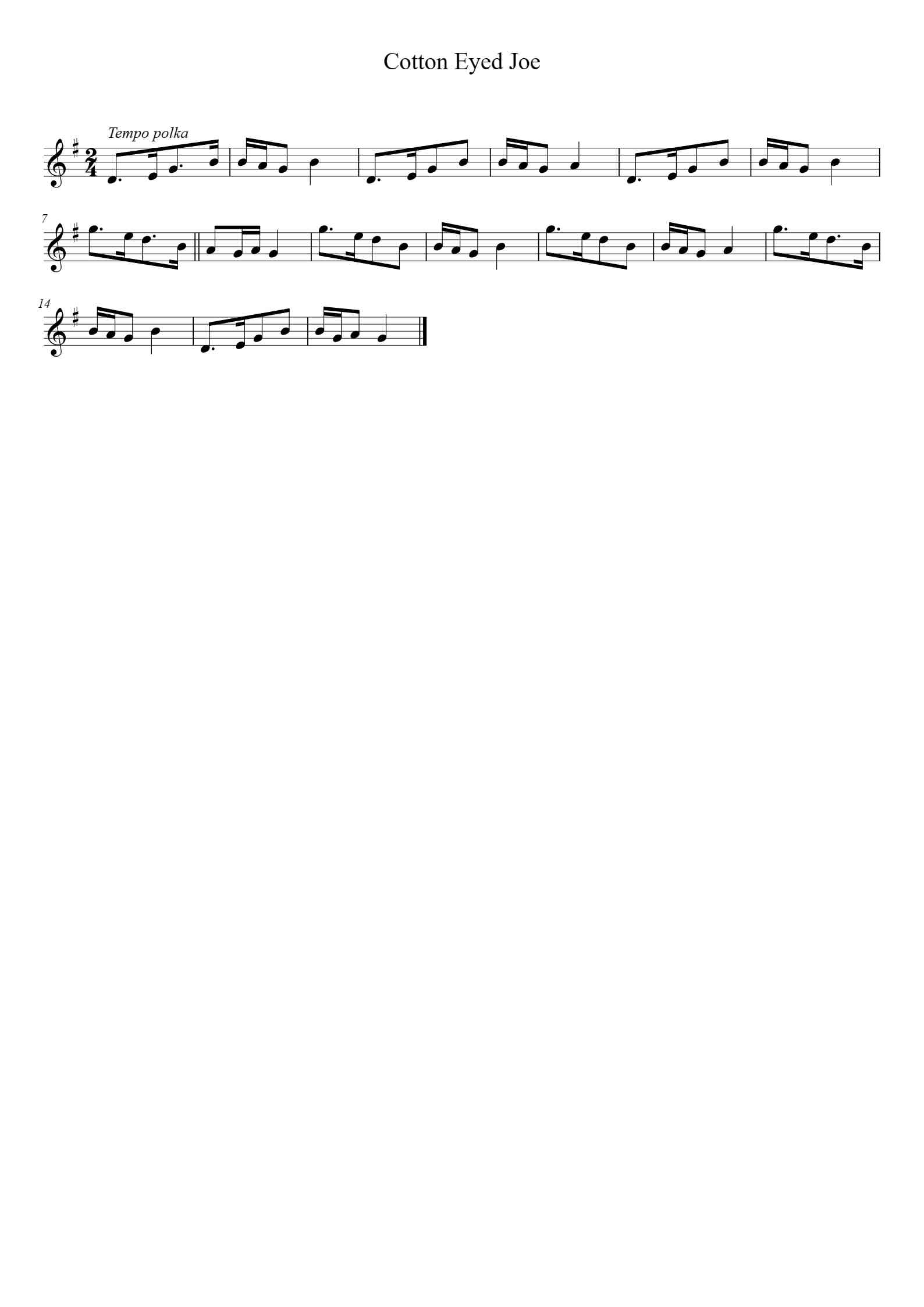 'Cotton Eyed Joe' - Piano Sheet Music By xxx | TOPiano