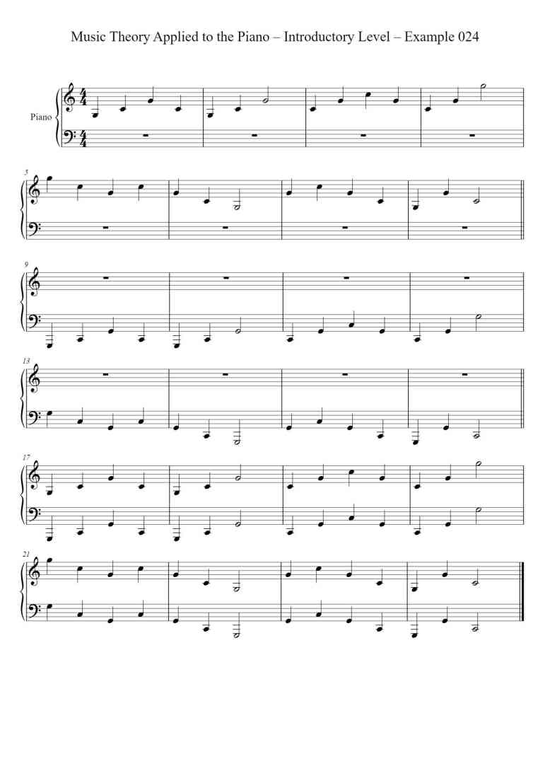 'Music Theory Applied to the Piano – Introductory Level – Example 024 ...