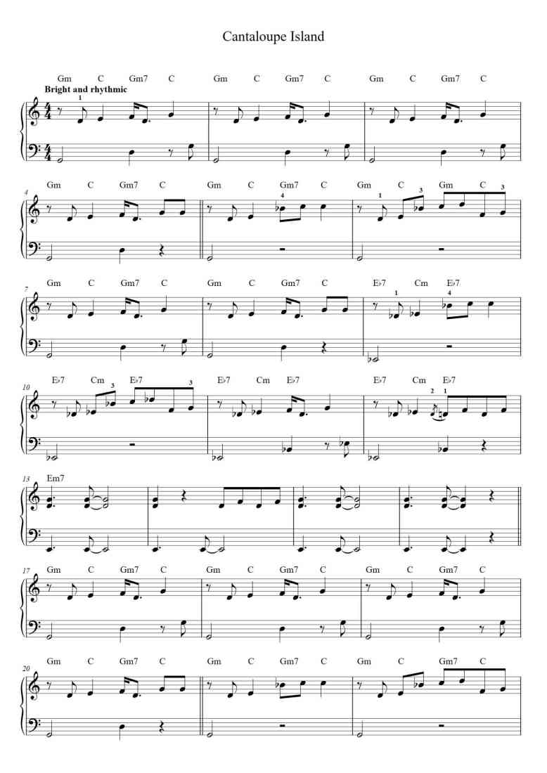 'Cantaloupe Island' - Piano Sheet Music By Herbie Hancock | TOPiano