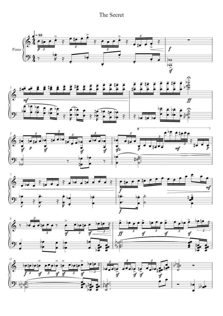 'The Secret' - Piano Sheet Music By 劉鎮宇 | TOPiano