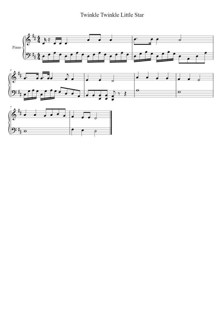 'Twinkle, Twinkle, Little Star' - Piano Sheet Music By xxx | TOPiano