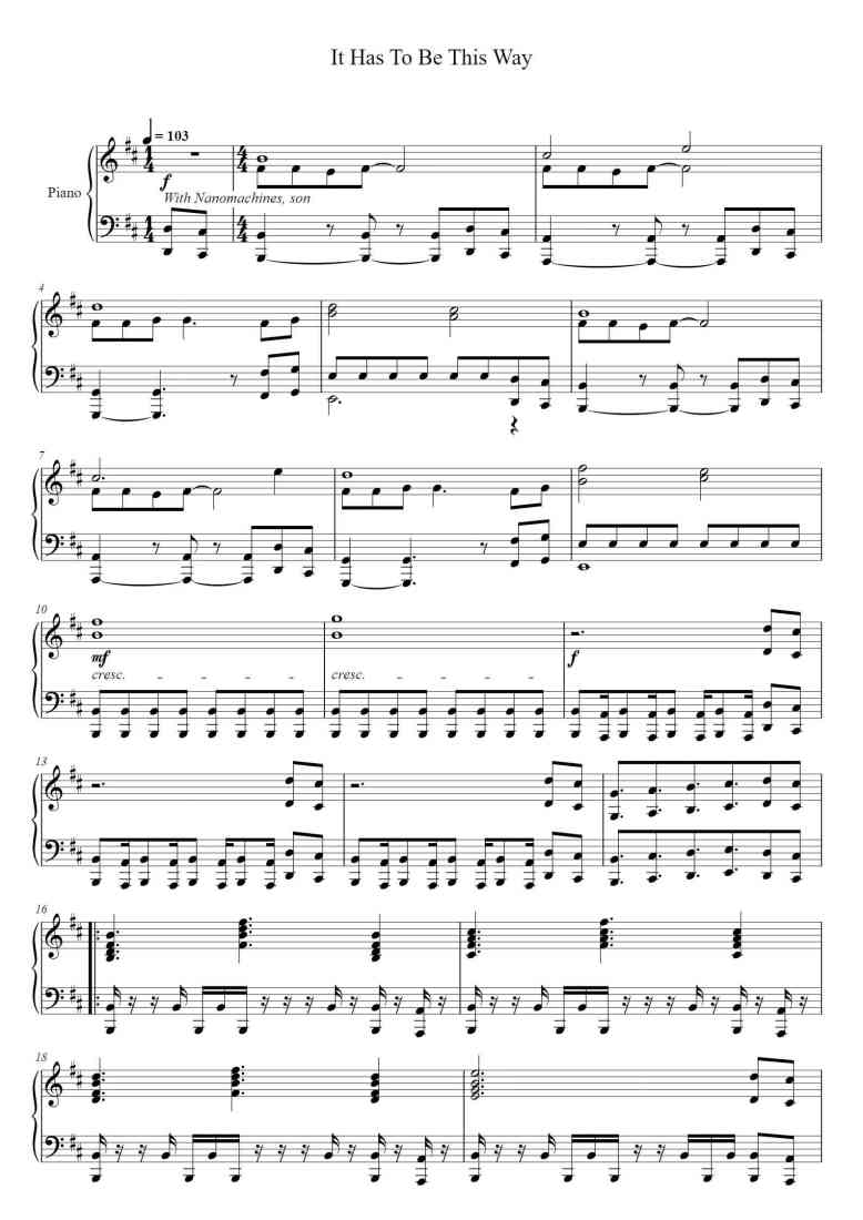 'It Has To Be This Way' - Piano Sheet Music By James Christopherson ...