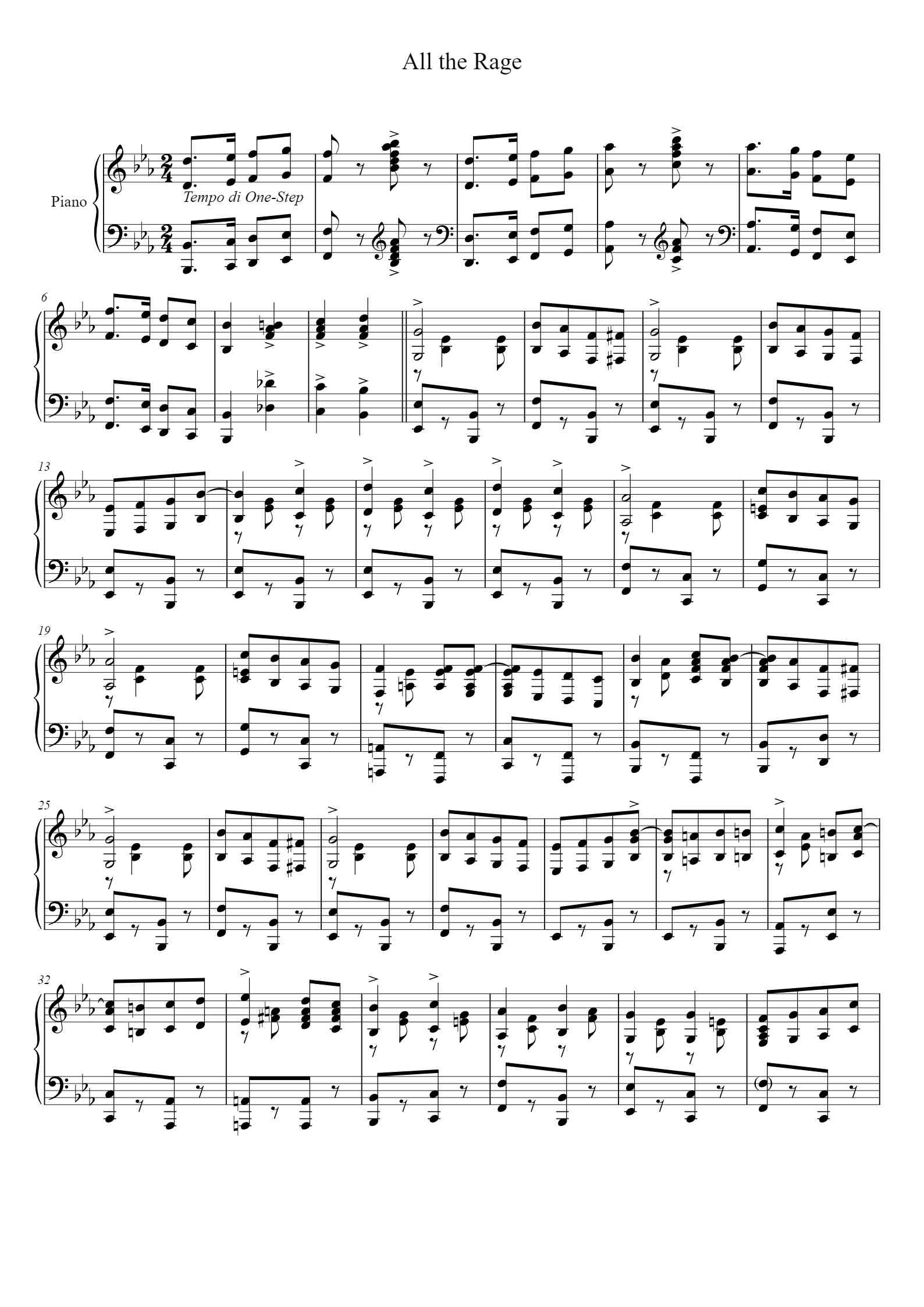 All the Rage钢琴谱 - LILLIAN MAYER (1915) - free piano sheet music ...