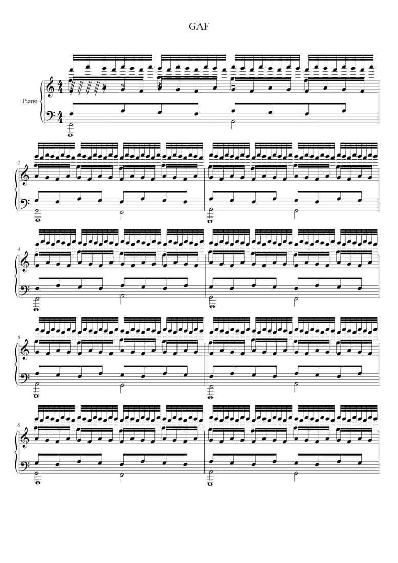 GAF钢琴谱 - - free piano sheet music - PiaNoproblem