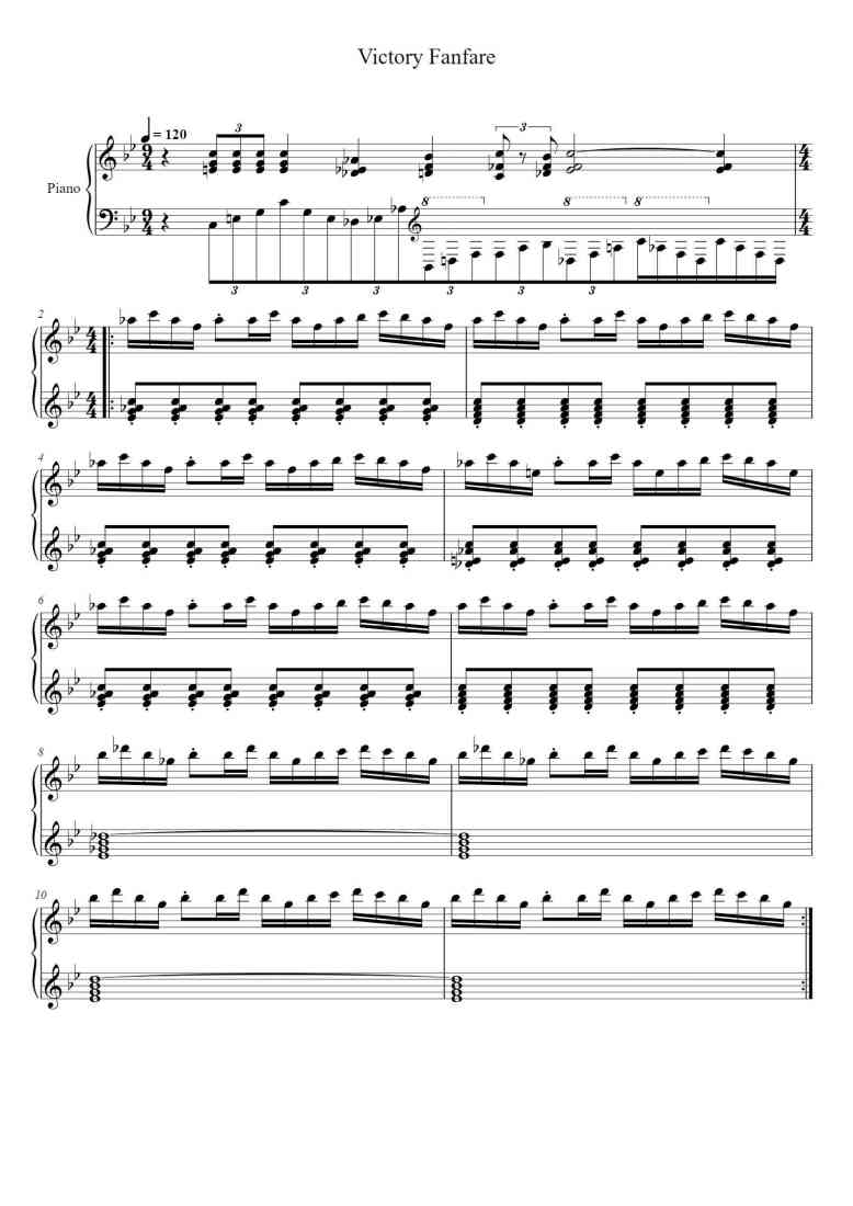 'Final Fantasy VII - Victory Fanfare' - Piano Sheet Music By | TOPiano